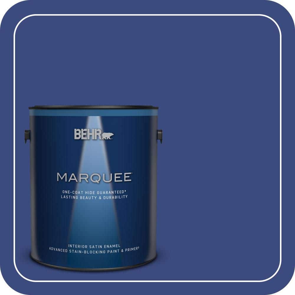 BEHR MARQUEE 1 gal. #P530-7 Tanzanite One-Coat Hide Satin Enamel ...