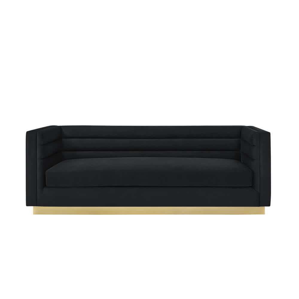 Inspired Home Annemarie 34in Width Square Arm Style Upholstered Velvet ...