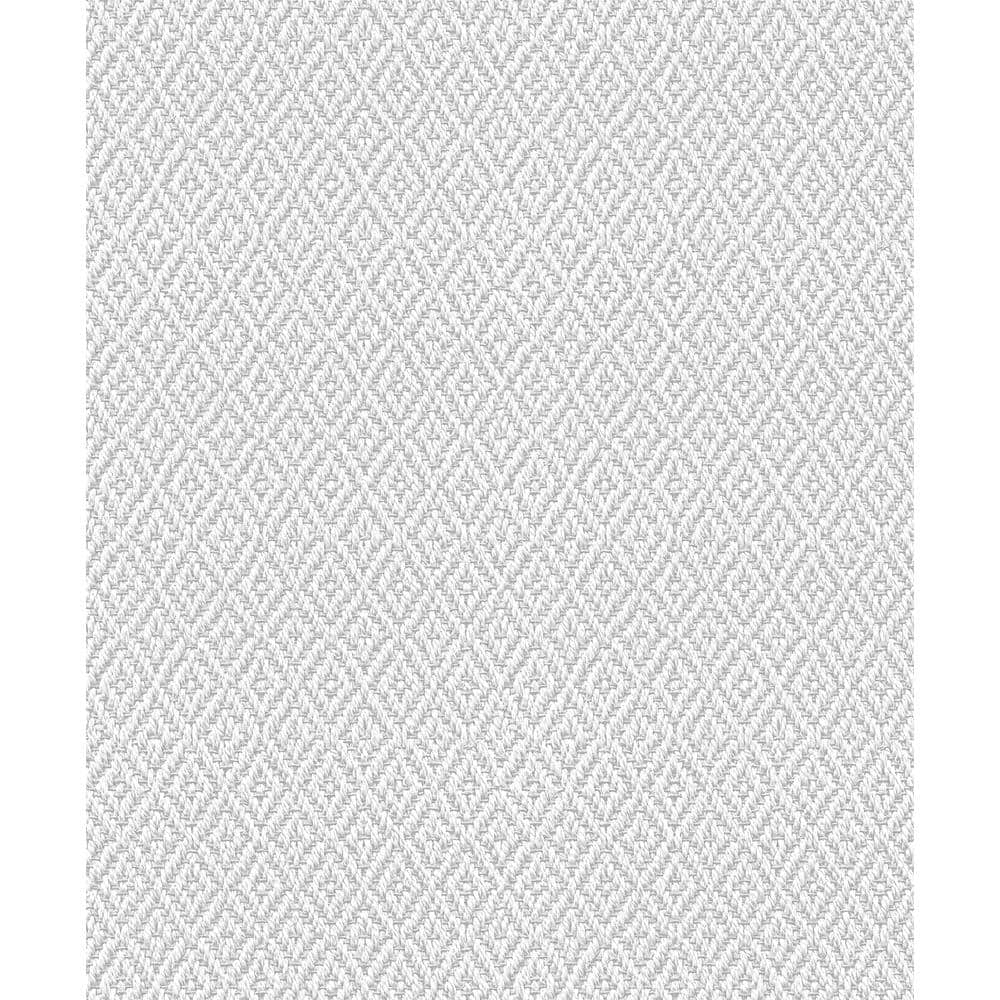 Flora Collection White Diamond Weave Matte Finish Non-pasted Vinyl on ...