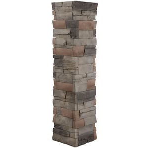 GenStone Stacked Stone 11.25 in. x 48 in. Iron Ore Faux Pillar Panel ...