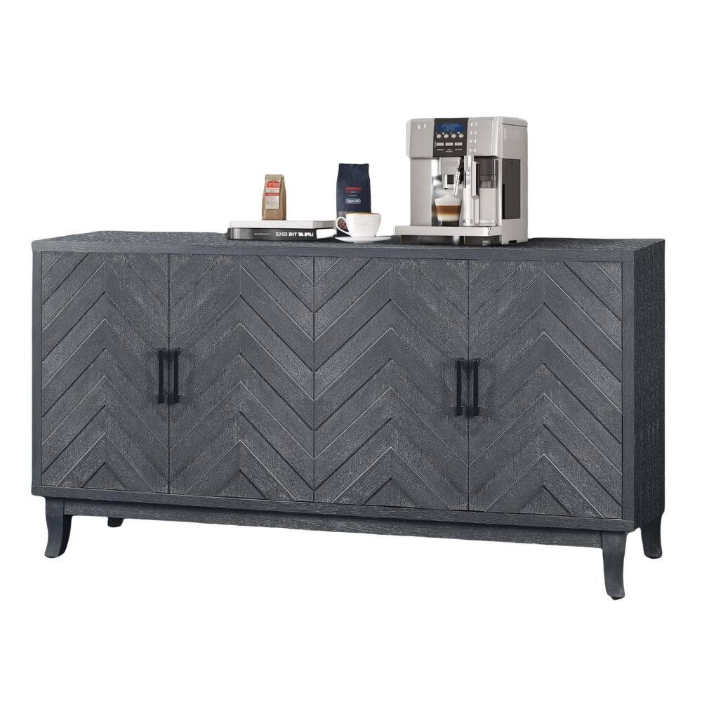 Reviews for Seafuloy Vintage Dark Grey MDF Pine 60 in. Buffet Sideboard ...