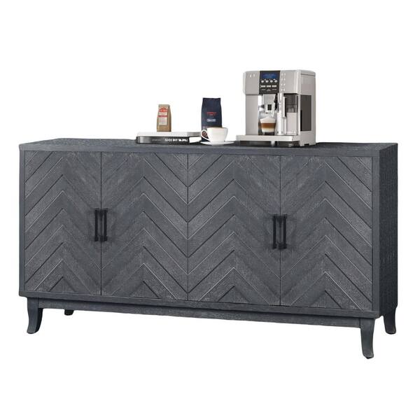 Reviews for Seafuloy Vintage Dark Grey MDF Pine 60 in. Buffet Sideboard ...