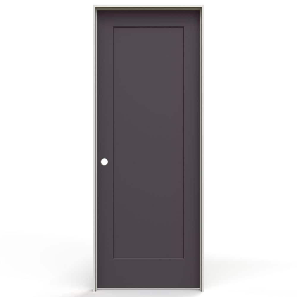 JELD-WEN 24 in. x 80 in. Madison 1 Panel Right-Handed Solid Core Fresh ...