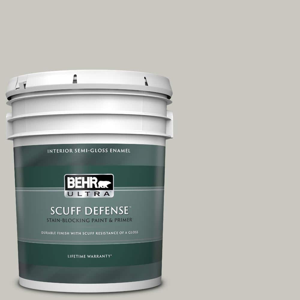 BEHR ULTRA 5 gal. #N360-2 Silver Marlin Extra Durable Semi-Gloss Enamel ...