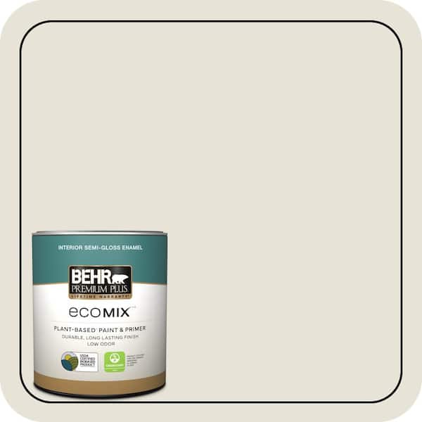 BEHR PREMIUM PLUS 1 qt. #PWN-60 French Chateau Semi-Gloss Enamel EcoMix ...