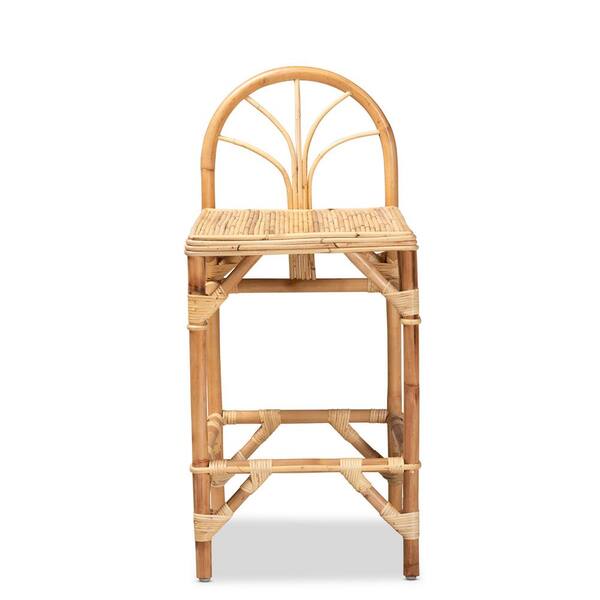 bali & pari Seville 37.2 in. Natural Rattan Low Back Counter Height Bar ...