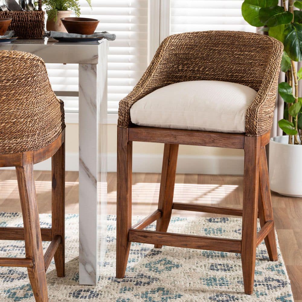 bali & pari Jasper 37 in. H Brown Wash Seagrass and Mahogany Wood ...