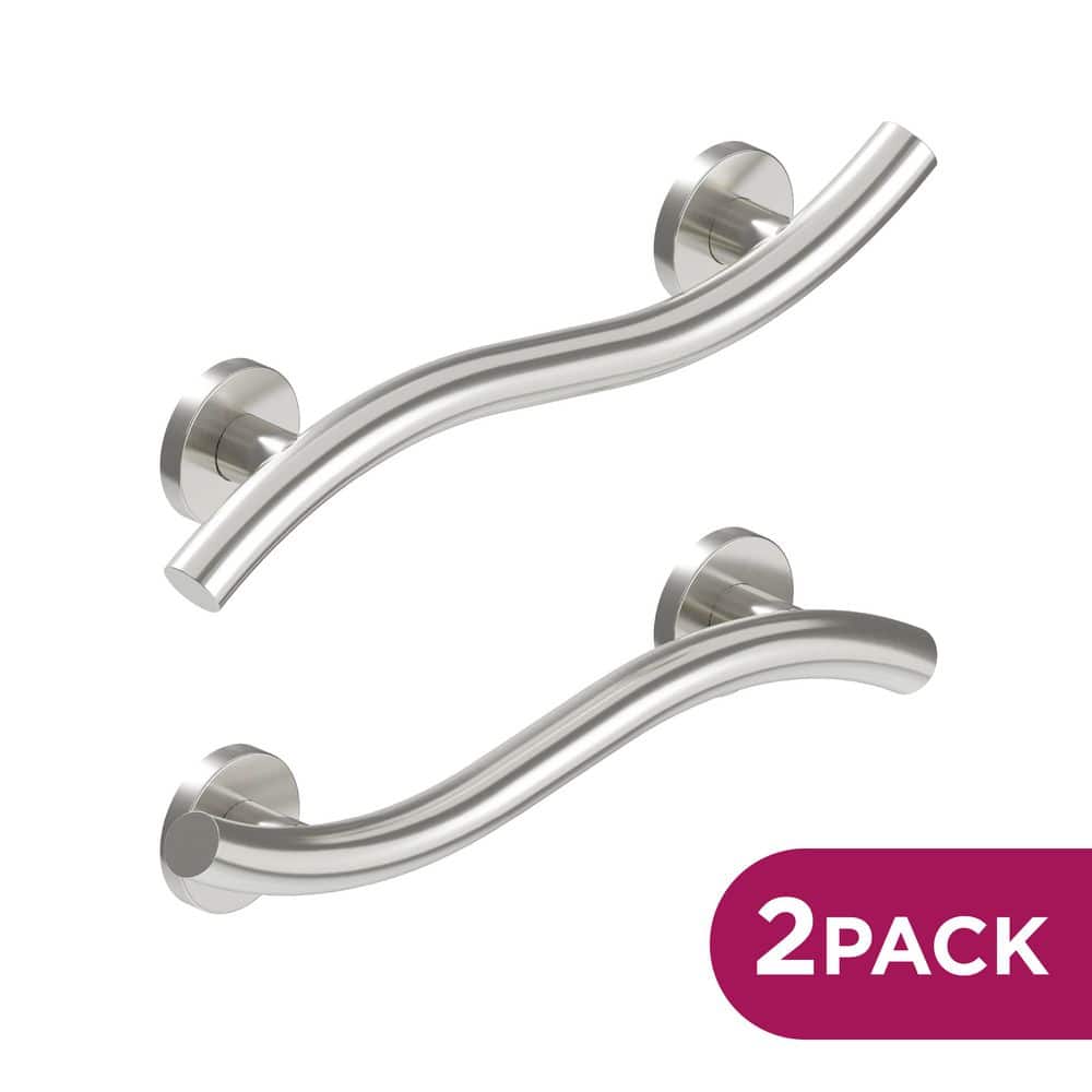 HEALTHCRAFT Decorative Wave Grab Bars 18 in. ADA Compliant, Left And ...