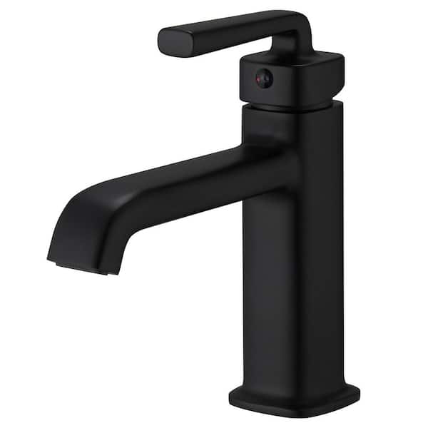 BWE Single Handle Single Hole Bathroom Faucet in Matte Black A-96577-2B ...