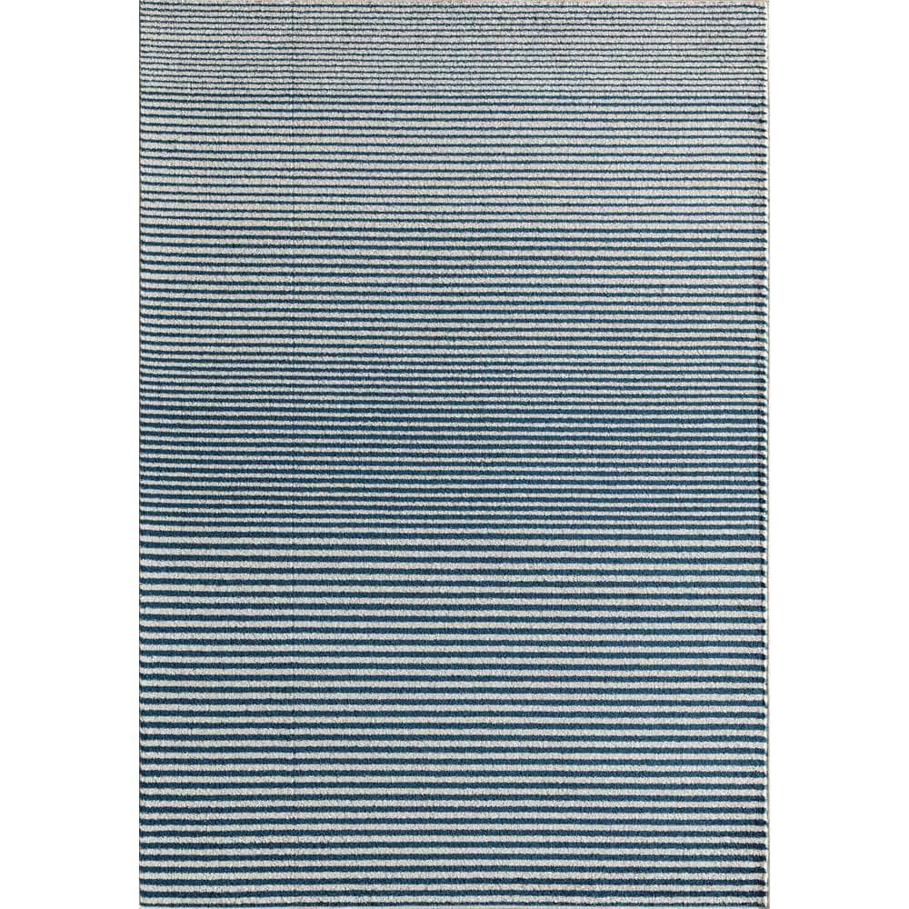 Isaac Mizrahi Callum Banded Blue 5'0"x7'0" Contemporary Blue Area Rug ...