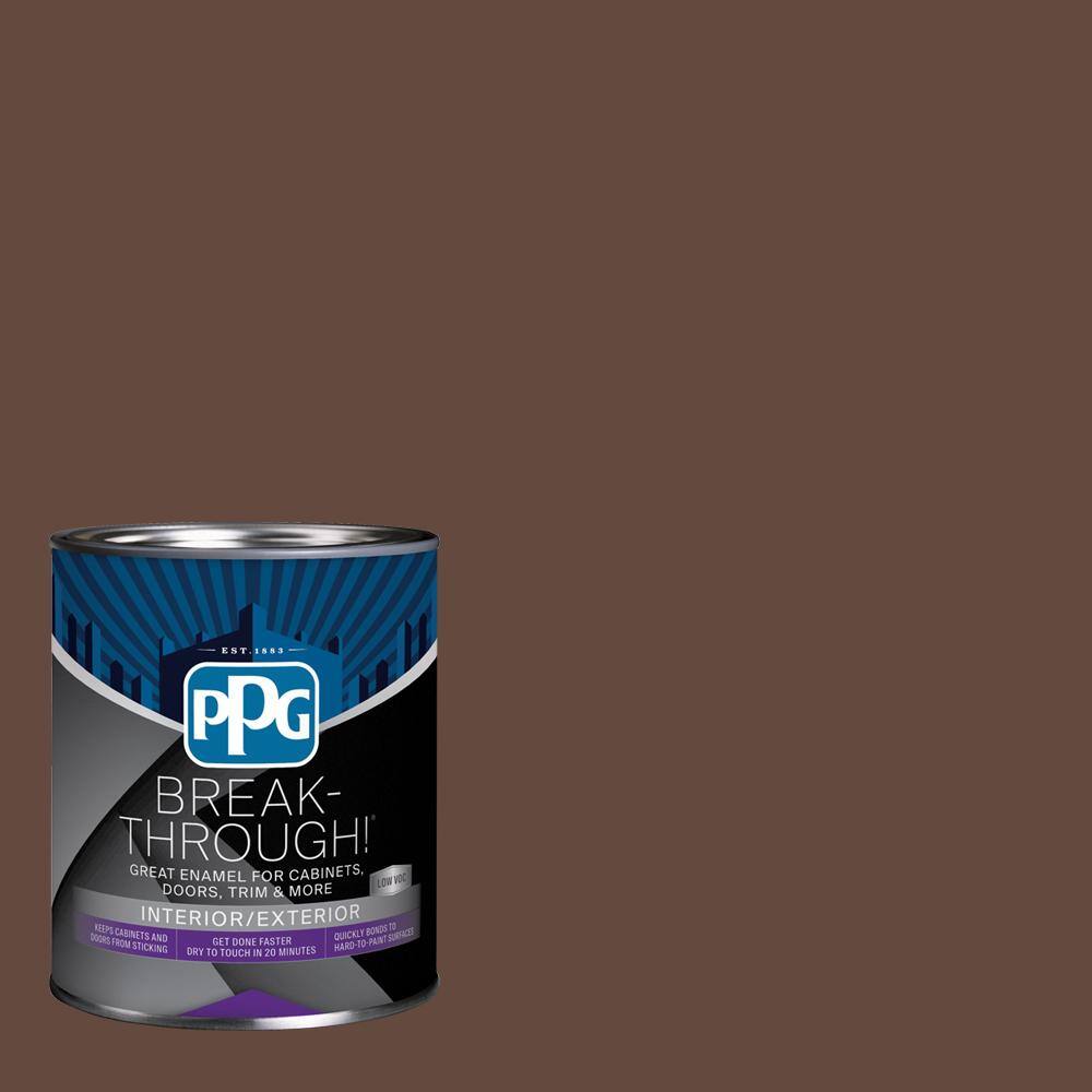 Break-Through! 1 qt. PPG1073-7 Fudge Satin Door, Trim & Cabinet Paint ...