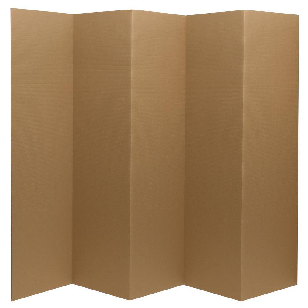 RED LANTERN 6 ft. Tall Brown Temporary Cardboard Folding Screen - 5 ...
