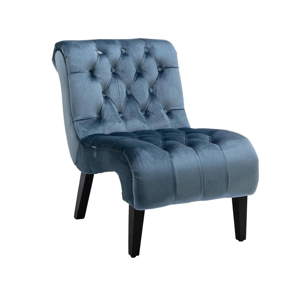 ATHMILE Light Blue Velvet Side Chair (Set of 1) GZ-B2W20222094 - The ...