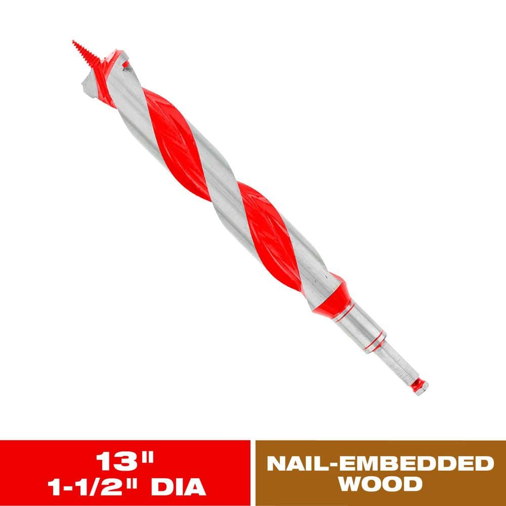 DIABLO 1-1/2 in. x 13 in. Carbide Auger Drill Bit for Wood and Nail ...