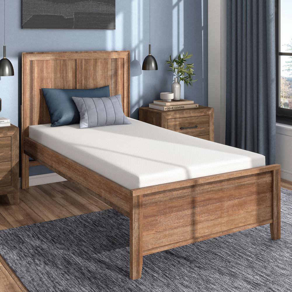 Furniture of America Lumi Twin Medium Green Tea Memory Foam 8 in Bed-in ...