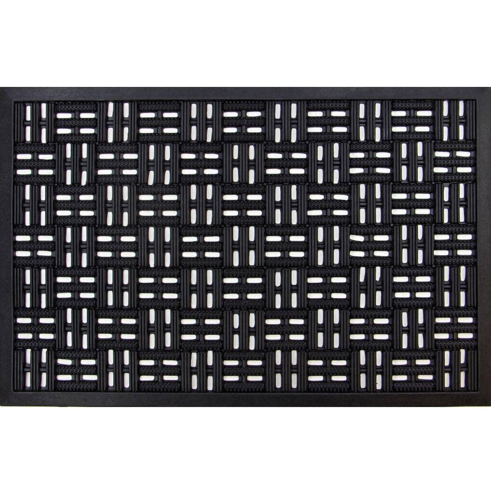 TrafficMaster Drainage Black 17.5 in. x 29.5 in. Rubber Non-Slip Indoor ...