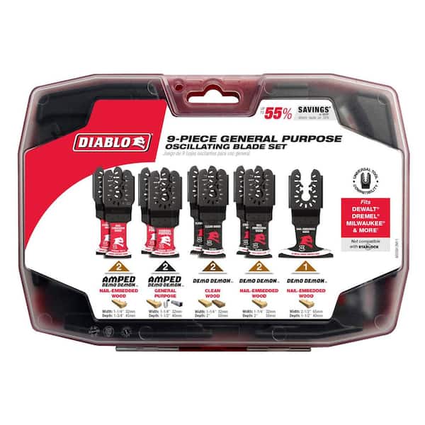 DIABLO 9-piece Universal Fit General Purpose Oscillating Blade Set ...