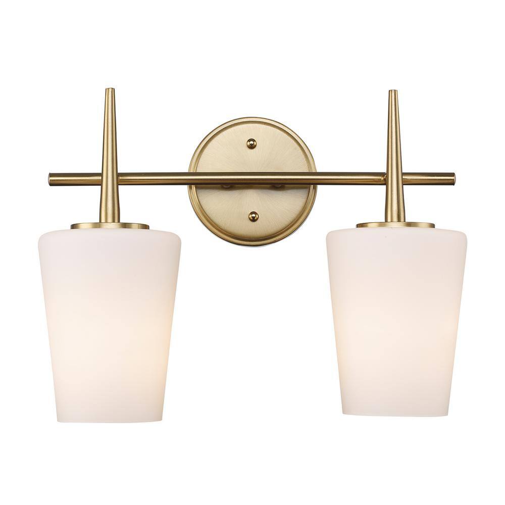 Bel Air Lighting Horizon 15.5 in. 2-Light Gold Bathroom Vanity Light ...