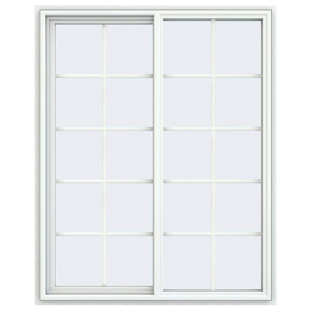 JELD-WEN 47.5 in. x 59.5 in. V-4500 Series White Vinyl Left-Handed ...