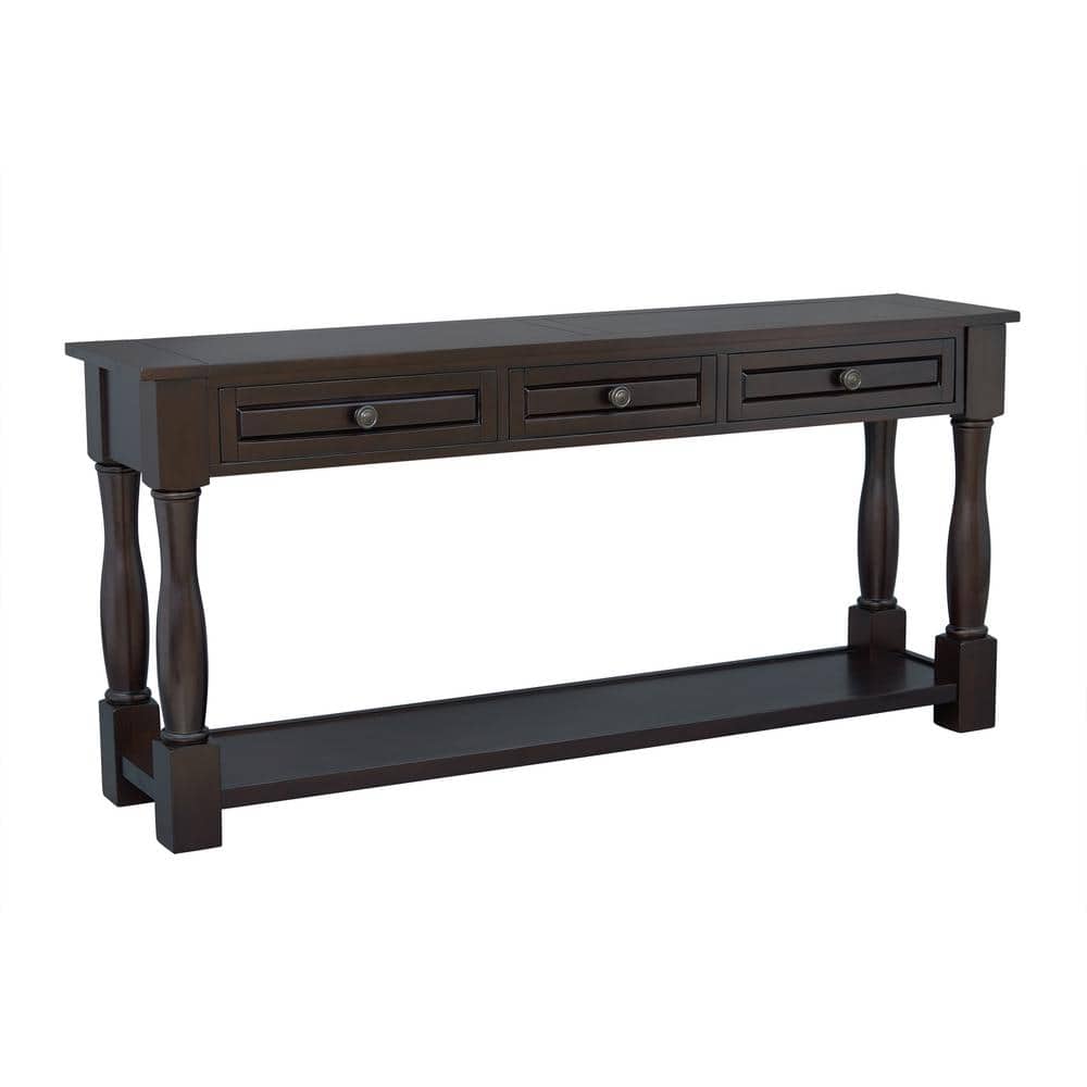 aisword 64 in. Console Table Long Extra-thick Sofa Table with Drawers ...