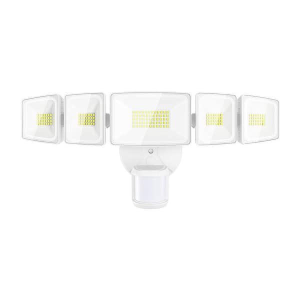 KIYAR 75-Watt Equivalent 7500 Lumen 180° White Motion Sensing Dusk to ...