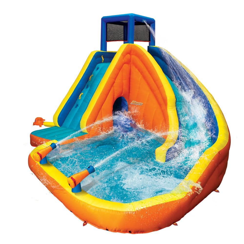 BANZAI Sidewinder Falls Inflatable Water Slide with Tunnel Ramp Slide ...
