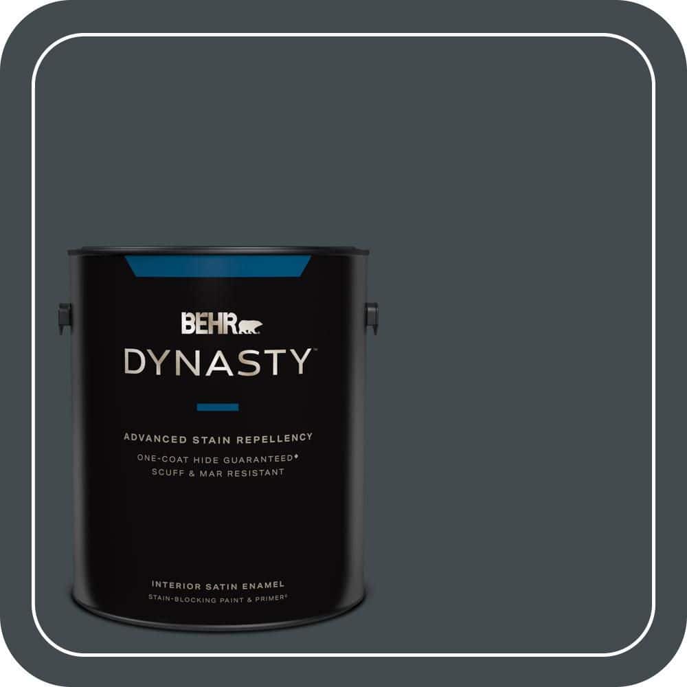 BEHR DYNASTY 1 gal. #730F-7 Black Sable Satin Enamel Interior Stain ...