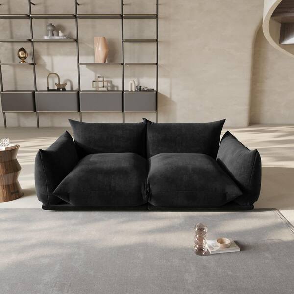 Magic Home Modern 77 in. Flared Arm Chenille Loveseat 2-Seater Modular ...