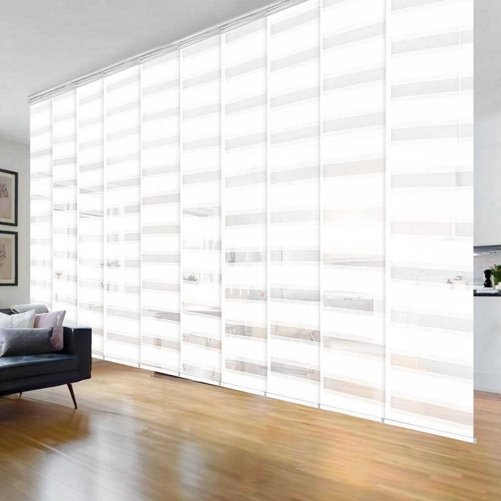 EMOH Spotlight 120 in. - 218 in. W x 94 in. L Adjustable 10-Panel White ...