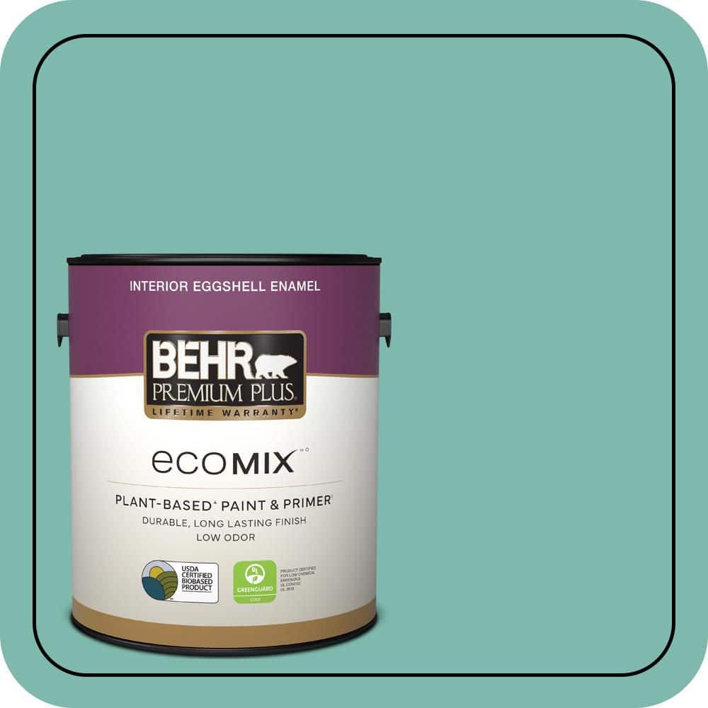 BEHR PREMIUM PLUS 1 gal. #490D-5 Winter Surf Eggshell Enamel EcoMix ...