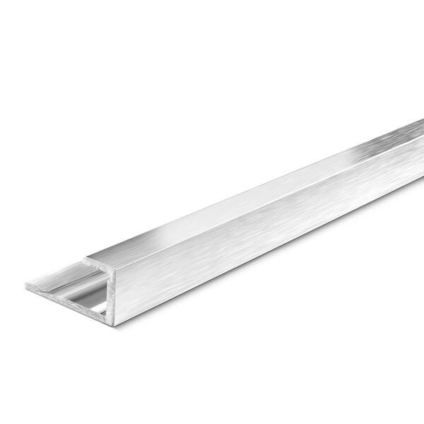 TrimMaster Satin Silver 1/2 in. x 98-1/2 in. Aluminum Square Tile ...