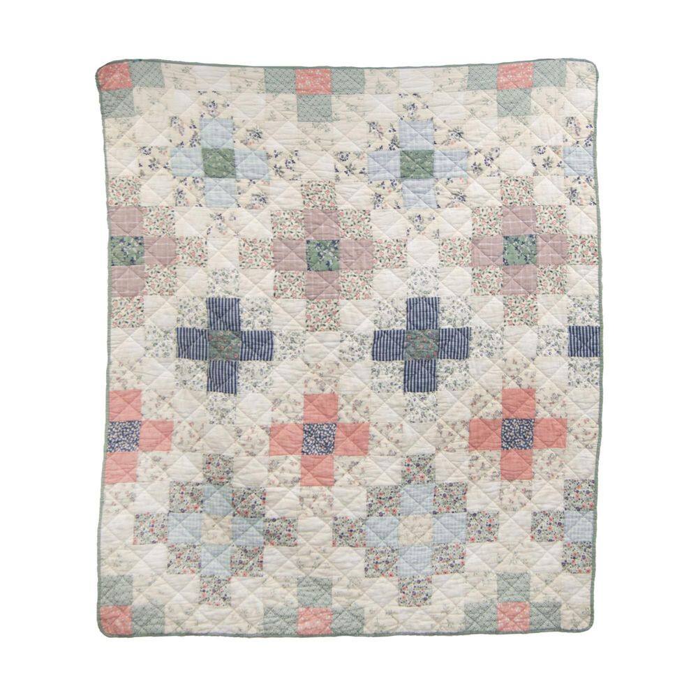 DONNA SHARP April Patch Multi-Colored Cotton Throw Blanket 67405 - The ...