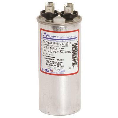 AMRAD ENGINEERING Round USA Made Motor Run Capacitor, 45 MFD, 370/440 ...