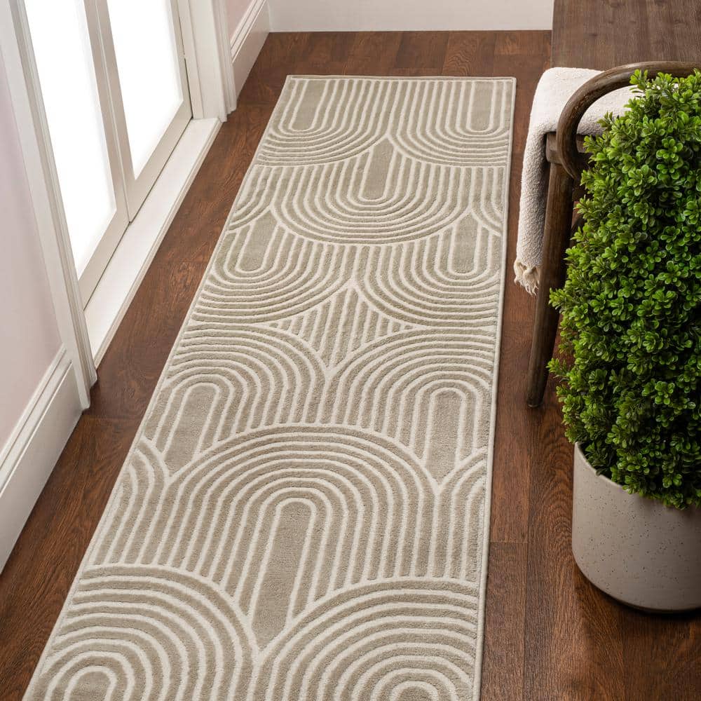 JONATHAN Y Ariana MidCentury Art Deco Striped Arches 2-Tone High-Low ...