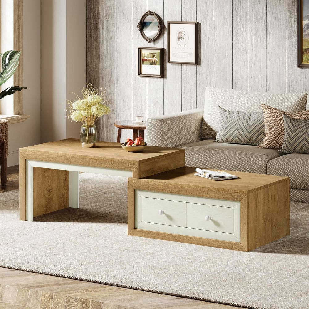 UPC 036659068764 - Inaayah 71 in. Extendable Walnut and White Rectangle ...