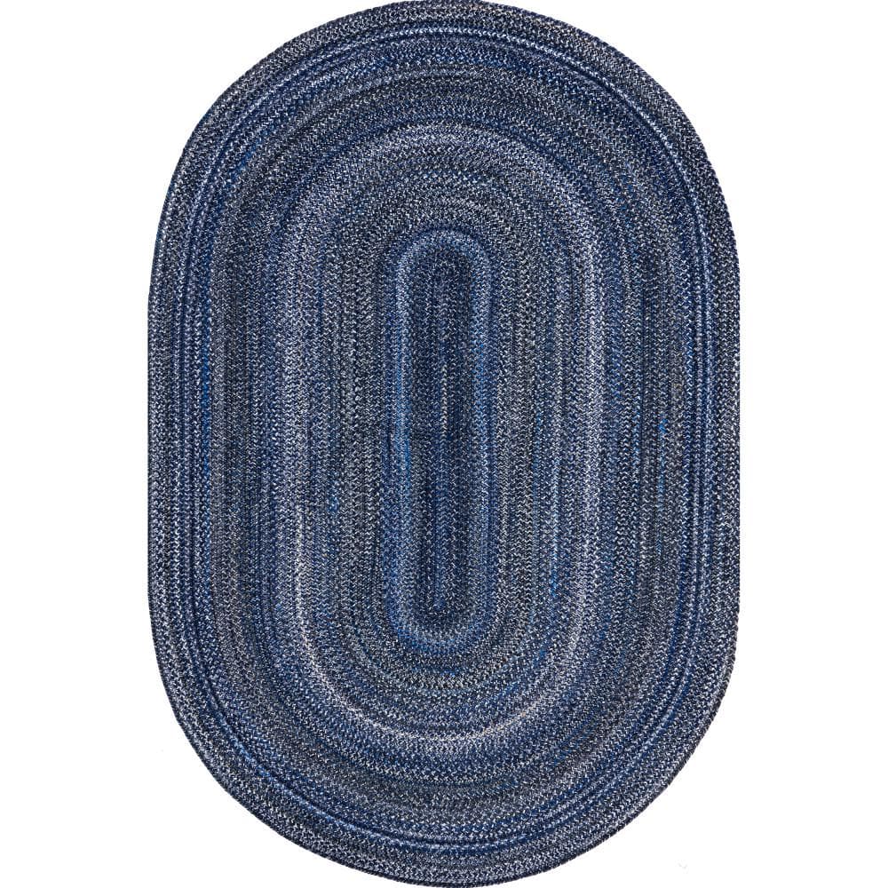 nuLOOM Kyla Blue 5 ft. x 8 ft. Solid Round Rug NSRN01C-O508 - The Home ...
