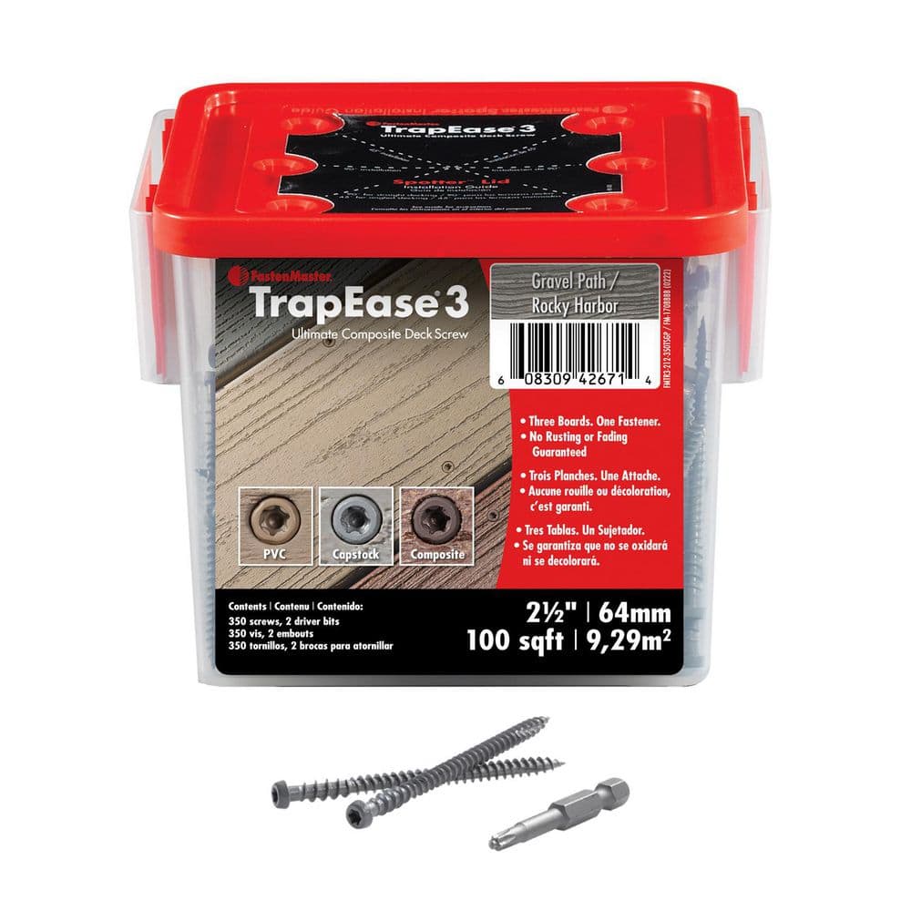 FastenMaster TrapEase3 #9 x 2-1/2 in. Gravel Path Torx Drive Flat Head ...