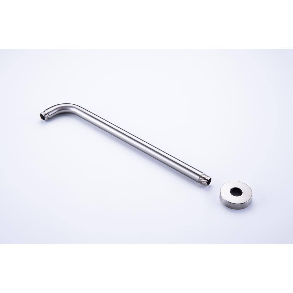 Flynama 16.5 in. Shower Arm, Extra Fixed Arm with Flange, Stainless ...
