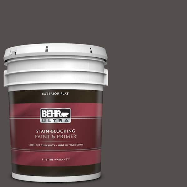 BEHR ULTRA 5 gal. #PPU24-02 Berry Brown Flat Exterior Paint & Primer ...