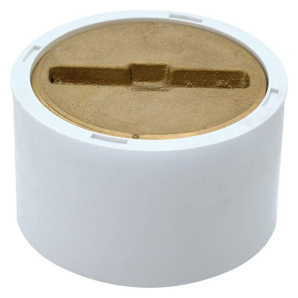 EZ-FLO 3 in. x 4 in. PVC Clean-Out with Brass Plug 15336 - The Home Depot