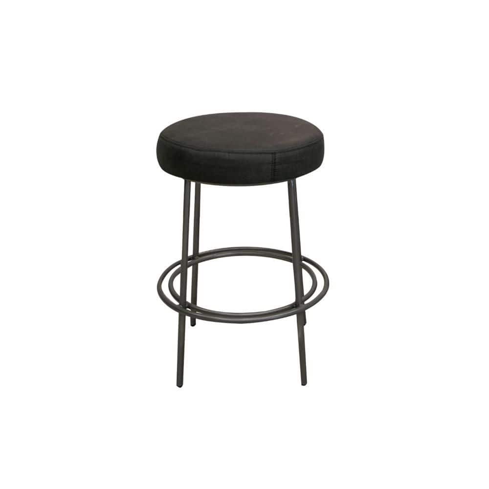 Benjara Tomy Black Wood Frame Counter Height Stool with Cushion ...