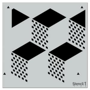 Stencil1 Geometric 3D Repeat Pattern Stencil S1_PA_25 - The Home Depot