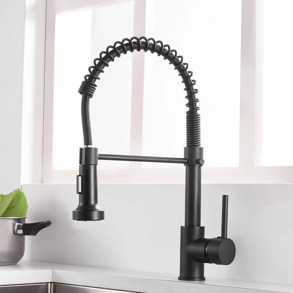 FLG 1-Handle Commercial Kitchen Sink Faucet With Pull Down Sprayer ...