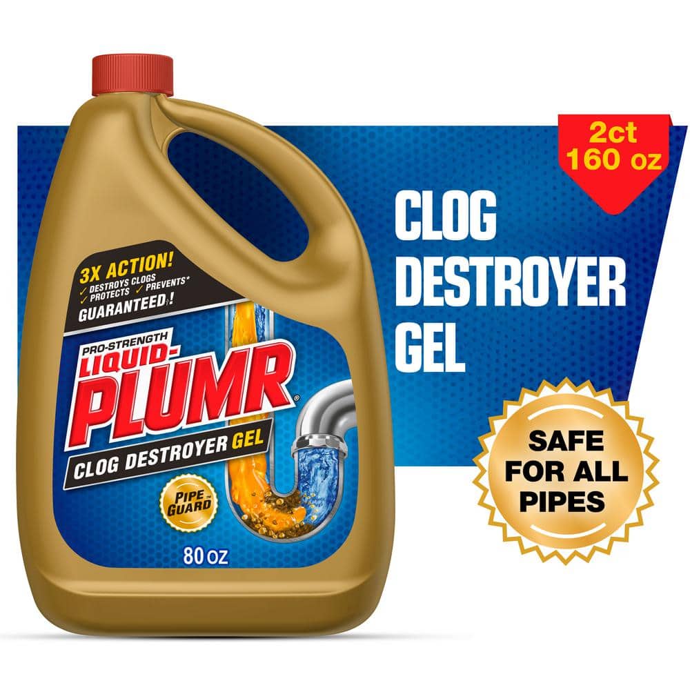 Liquid-Plumr 80 oz. Pro Strength Full Clog Destroyer and Drain Cleaner ...
