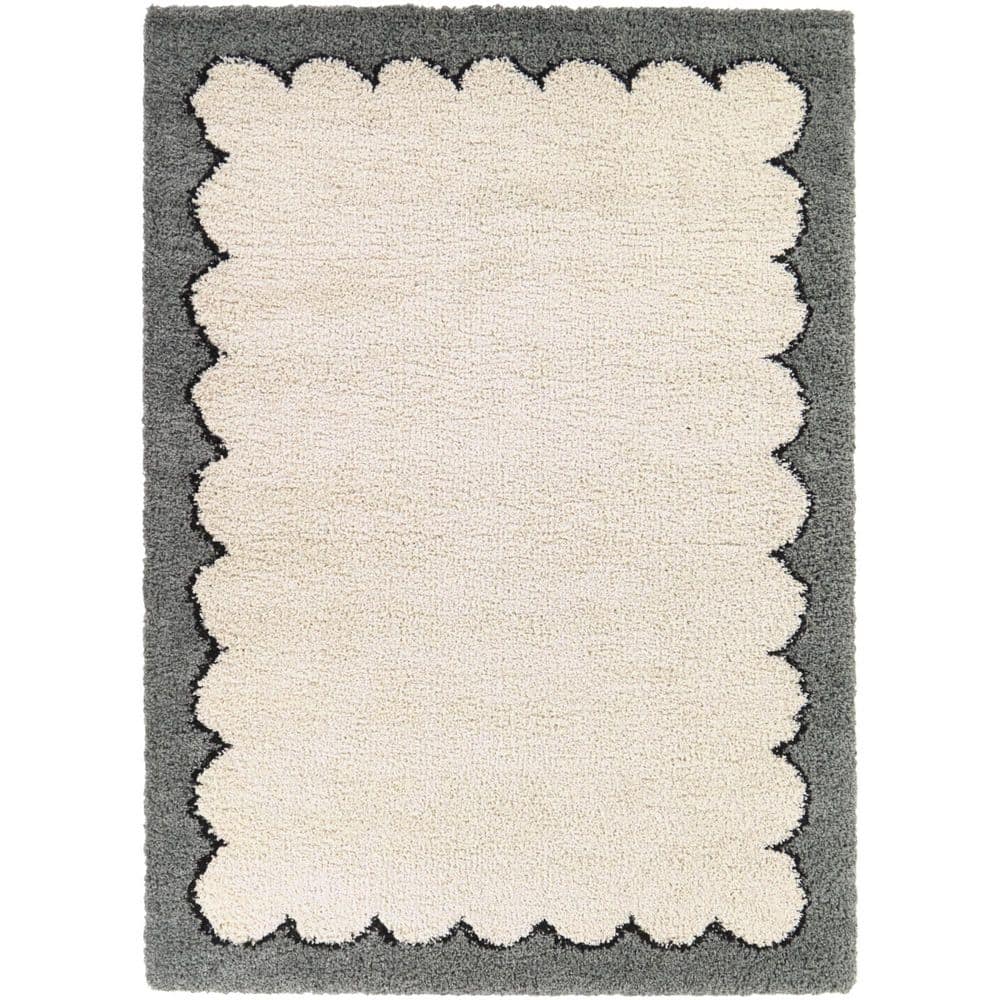 Cayley Grey 7 ft. 10 in. x 10 ft. Border Area Rug 52427694.240305.8 ...