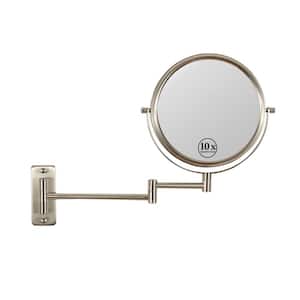 FUNKOL 8 in. Small Round 1x/10x Magnifying Wall-Mounted Bathroom Makeup ...