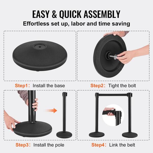 Retractable Belt VEVOR Crowd Control Stanchions, 6-Pack Crowd Control ...