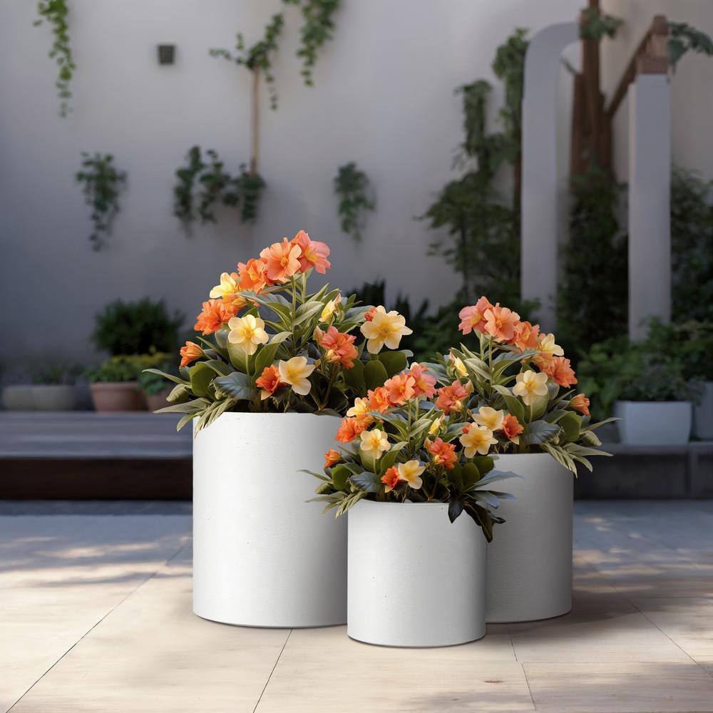 Sapcrete 10in., 13in., 16in. Dia Crisp White Extra Large Tall Round ...