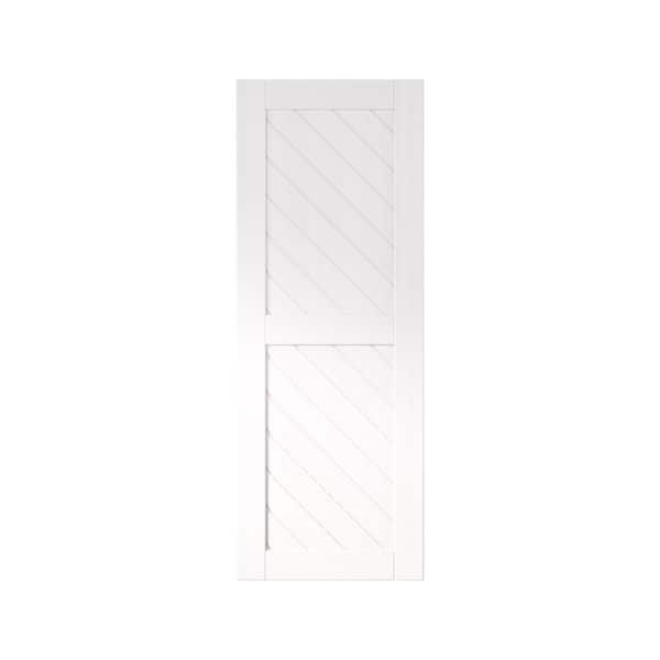 HOMACER XT2 30 in. x 80 in. C-Panel Solid Core White Slanted Stripe ...