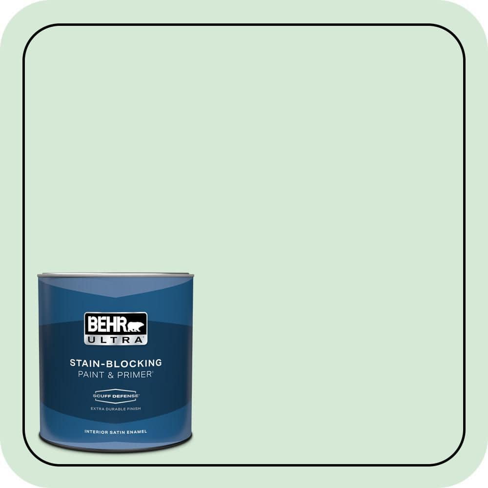 BEHR ULTRA 1 qt. #M410-1 Jade Mist Extra Durable Satin Enamel Interior ...